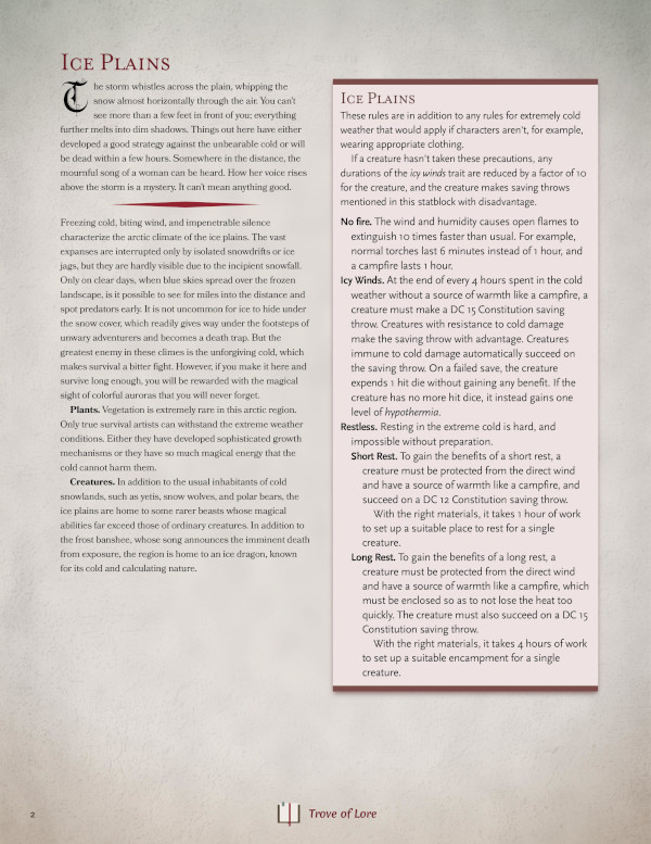 Ice Plains | Trove of Lore — Biomes, Landmarks & Adventures for DnD 5e